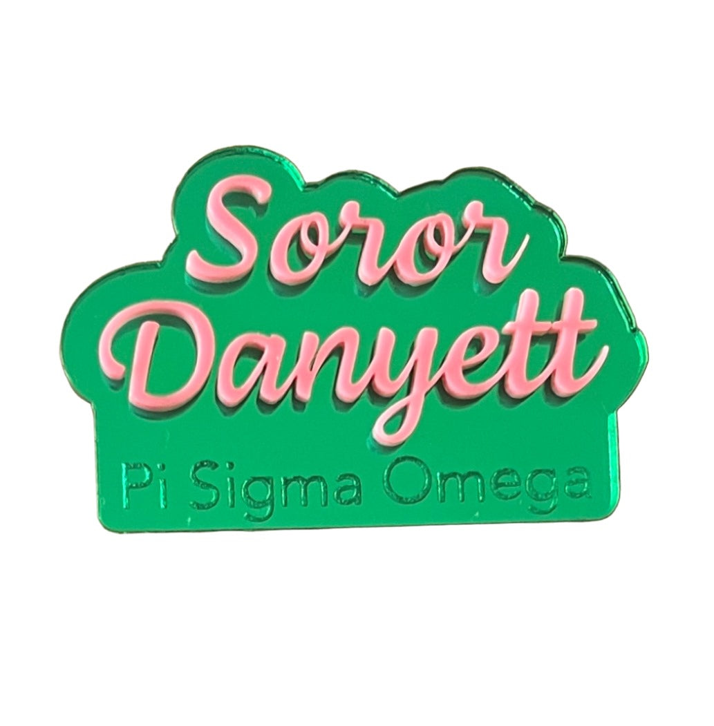 Mirrored Acrylic AKA Name Badge